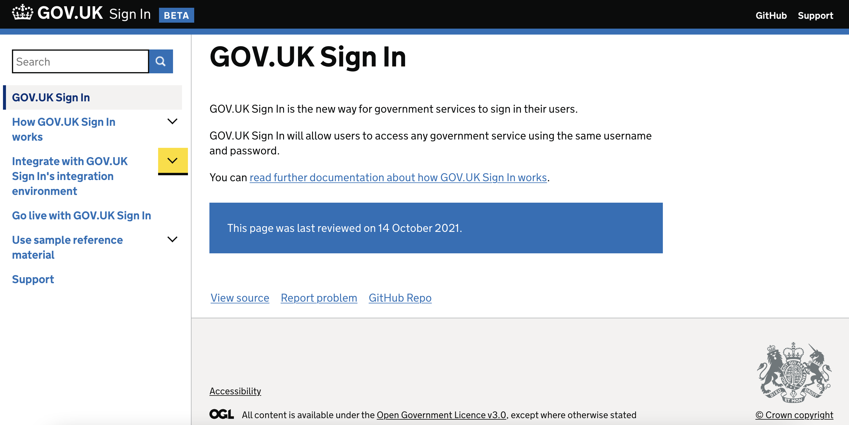 GOV.UK Sign In Technical Documentation (2022) | DevPortal Awards