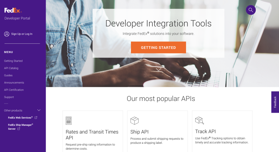 FedEx Developer Portal (2023) | DevPortal Awards